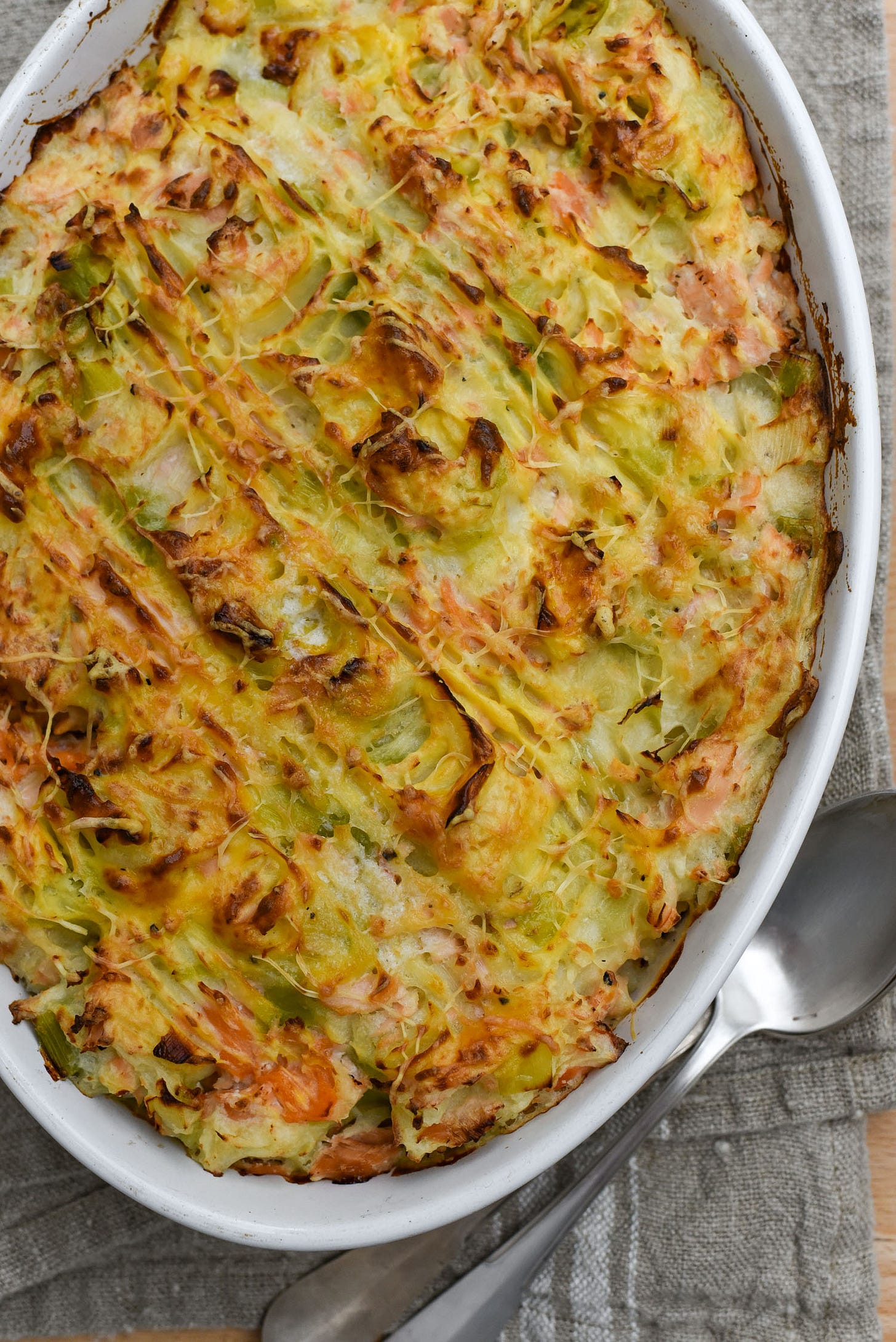 French Salmon Leek Gratin - by Audrey Le Goff