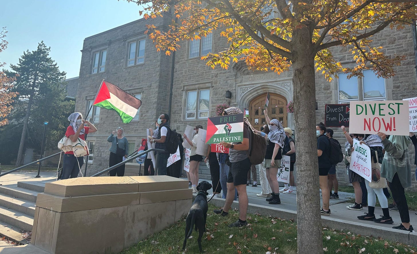 Divest from war and occupation, urges Queen’s faculty