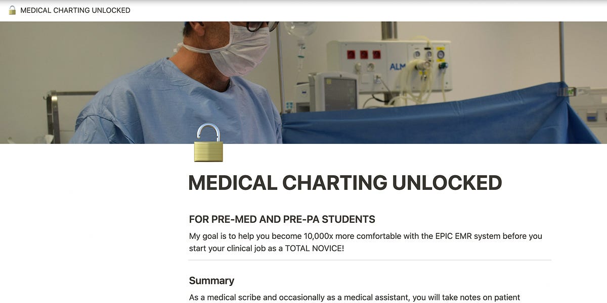 Medical Charting UNLOCKED - by Beza - Pre-Health Scaries