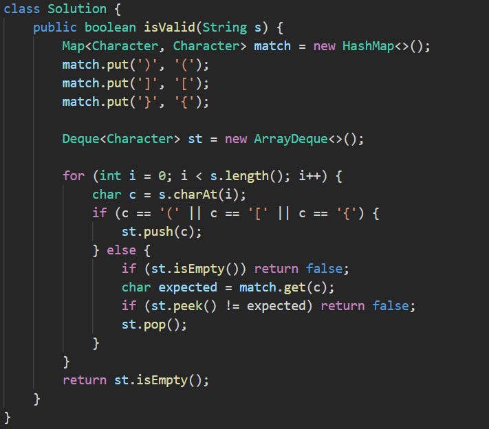 LeetCode #10: Valid Parentheses