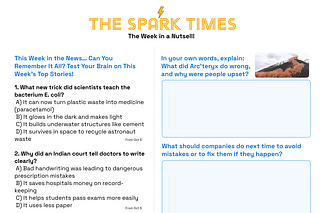 The Spark Times Inc.: Daily News for Kids | Substack
