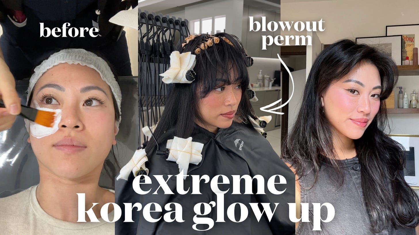 korean before after makeup