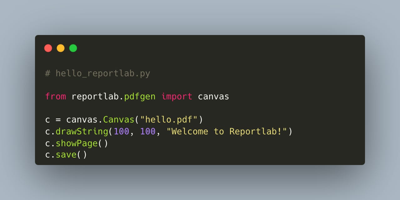 Creating PDFs with Python and ReportLab's Canvas (Part I)