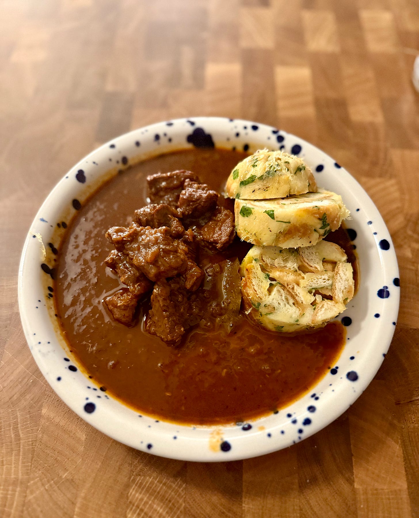 Venison Goulash with Speck Dumplings - by Chelsea Phippen