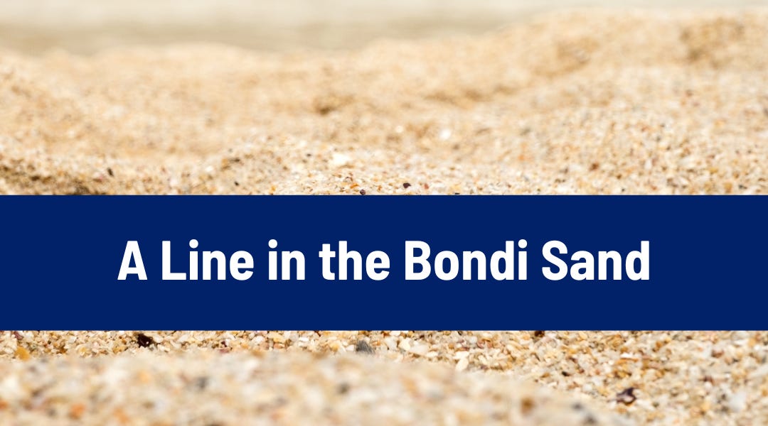 A Line in the Sands of Bondi Beach - by David J Thomas