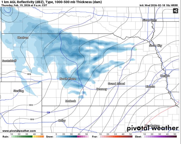 February 19th, 2026 Nebraska Weather - Snowy Thursday Inbound