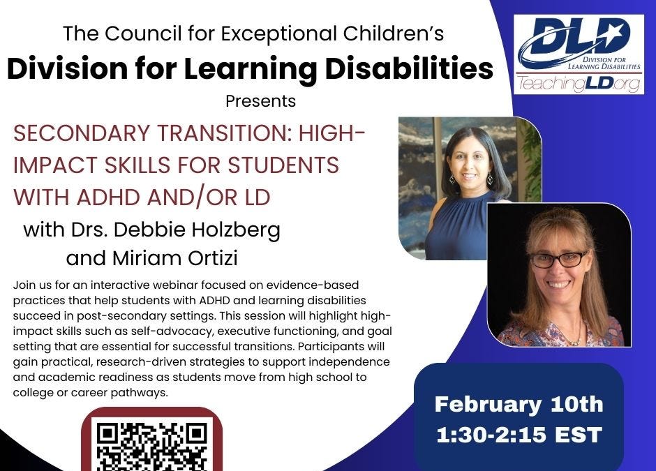 Webinar on transition for students with LD