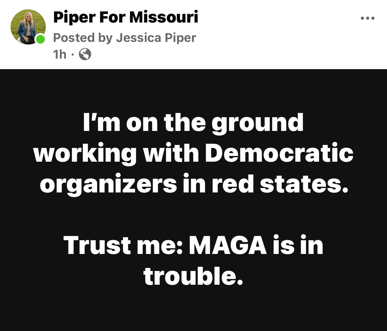 Jess Piper (@jesspiper): "I can see it and feel it."