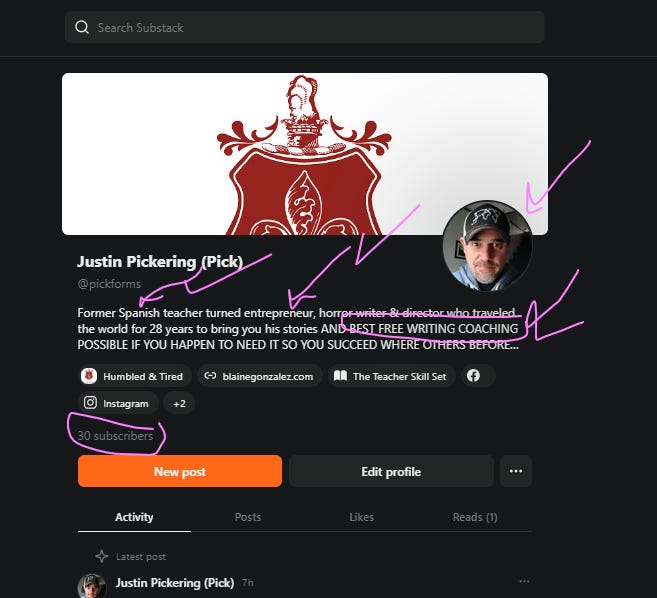 The POINT of MY SUBSTACK - by Justin Pickering (Pick)