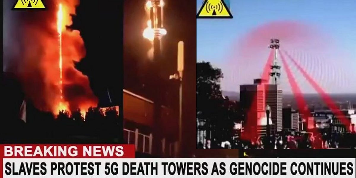 Alien.Wars: People Burning Down 5G Cell Towers To Protect Their Children!