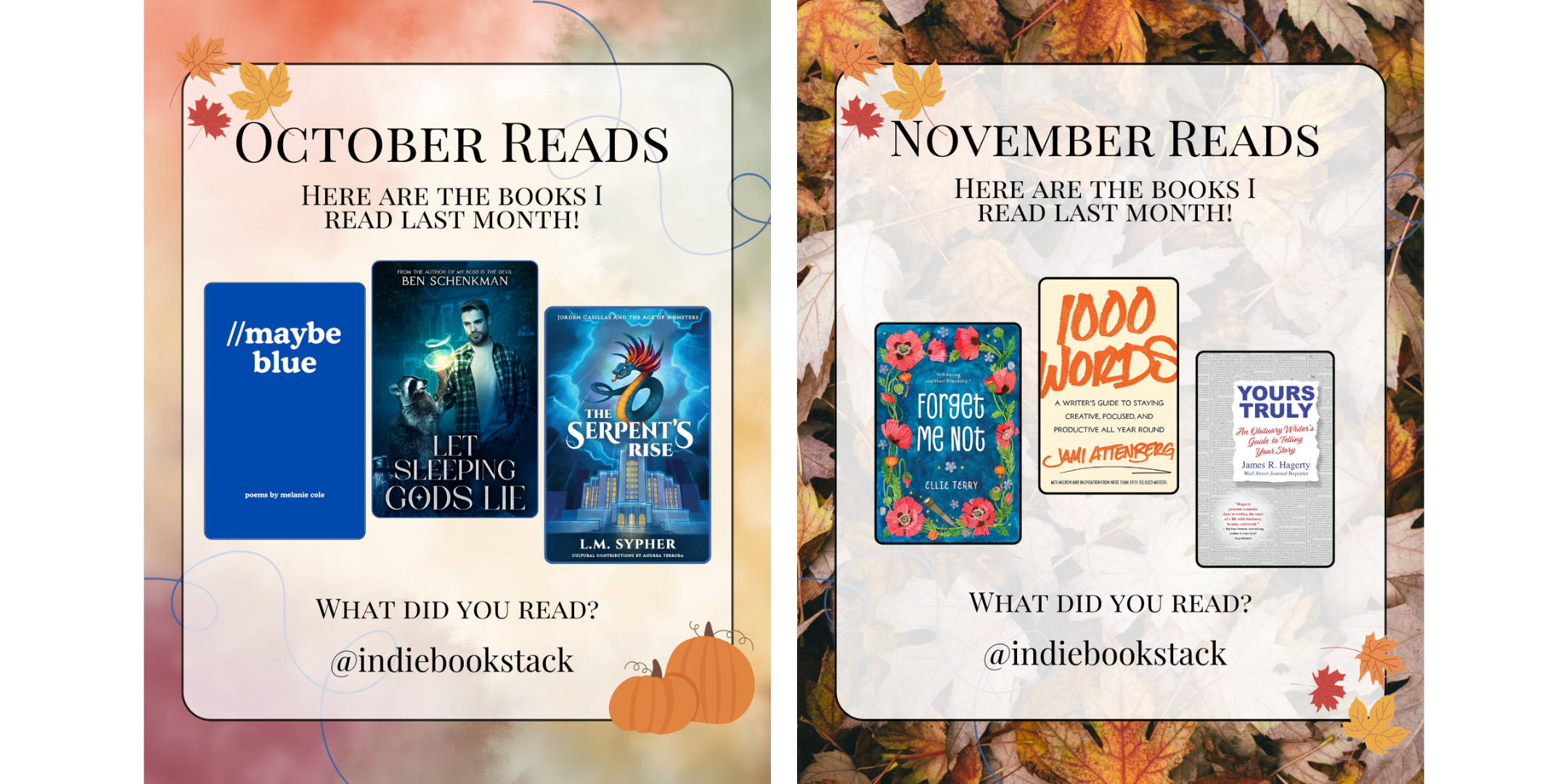 Reading Log: October & November Issue. - by Hazel