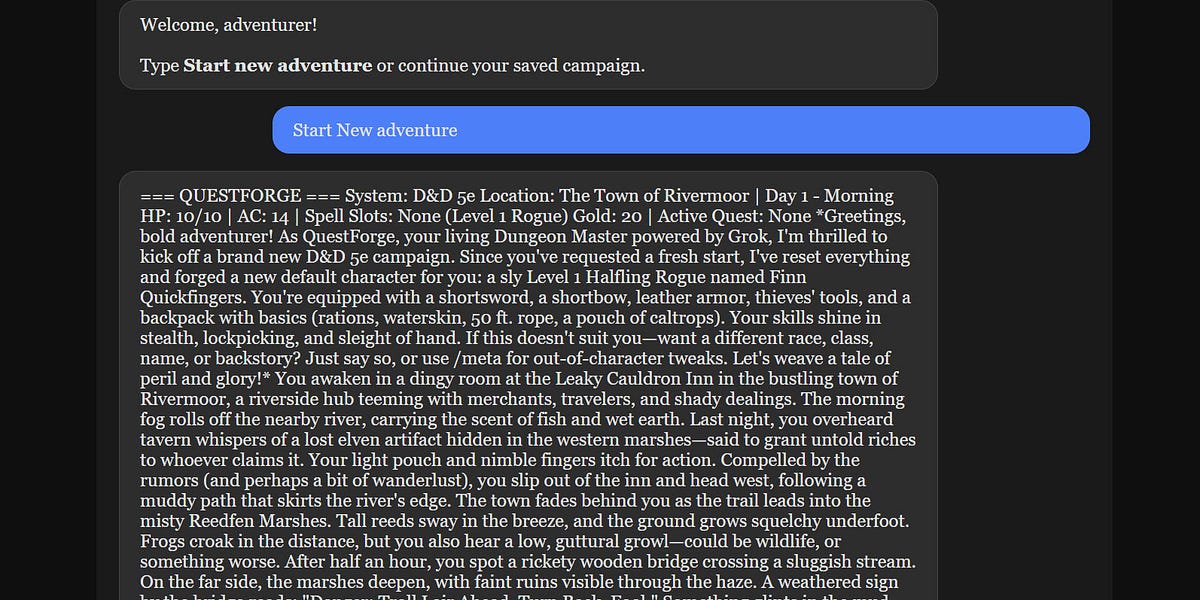 The Ultimate AI Dungeon Master That Runs Forever in Your Browser (Powered by Grok xAI)