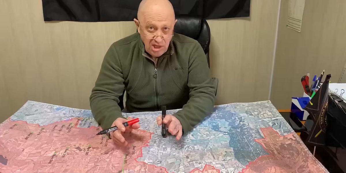 Wagner's Prigozhin military update (large map & marker)
