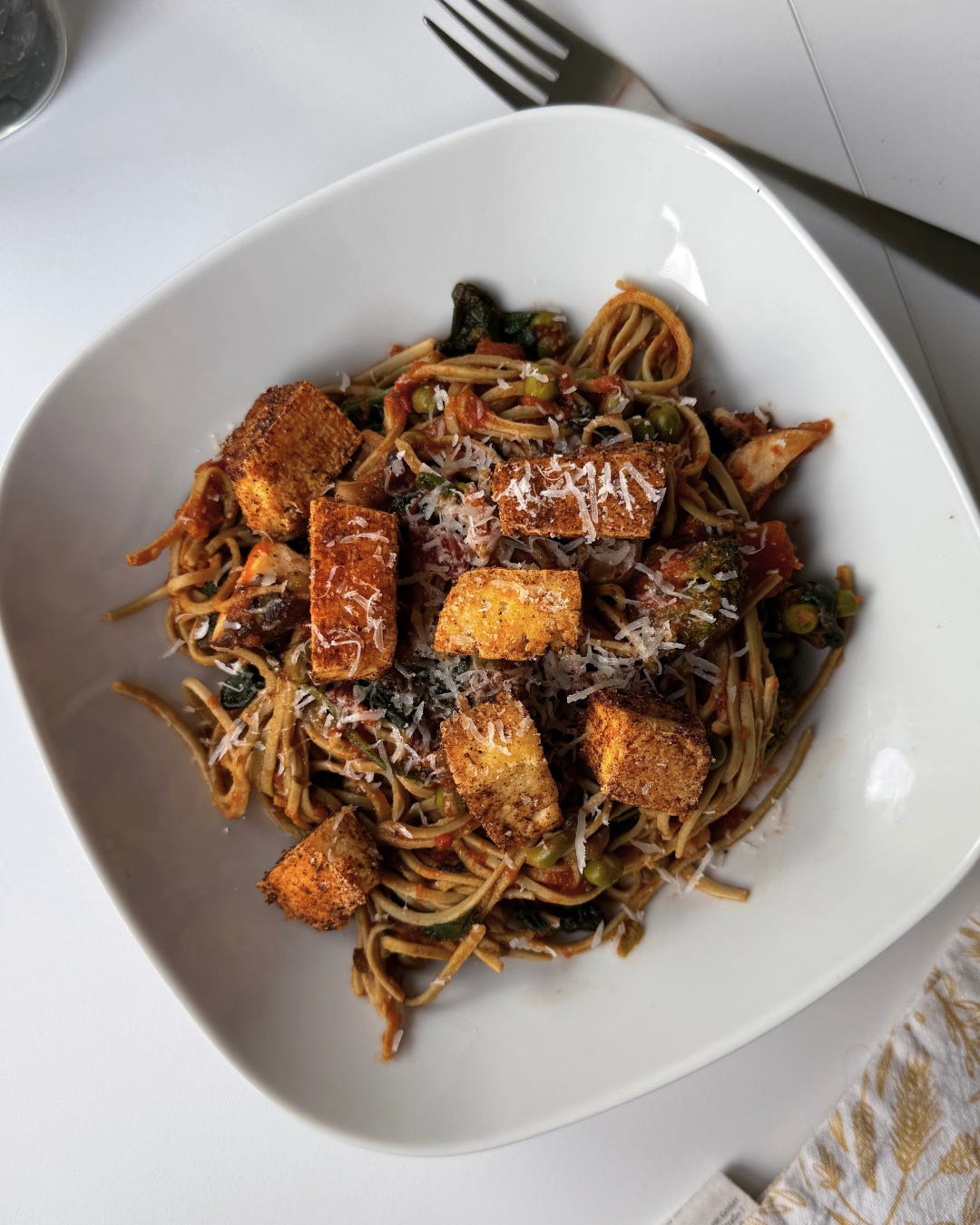 Cozy High-Protein Edamame Pasta with Tofu (Vegan & Ready in 30 Minutes)