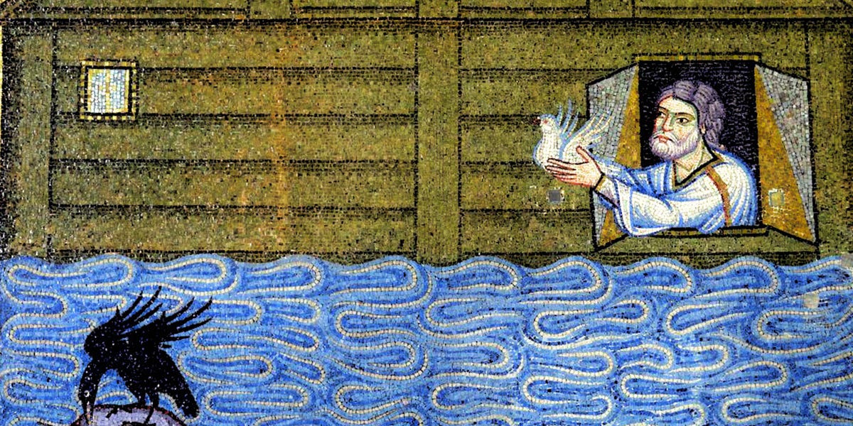 Why did Noah send out a raven, then a dove from the ark?