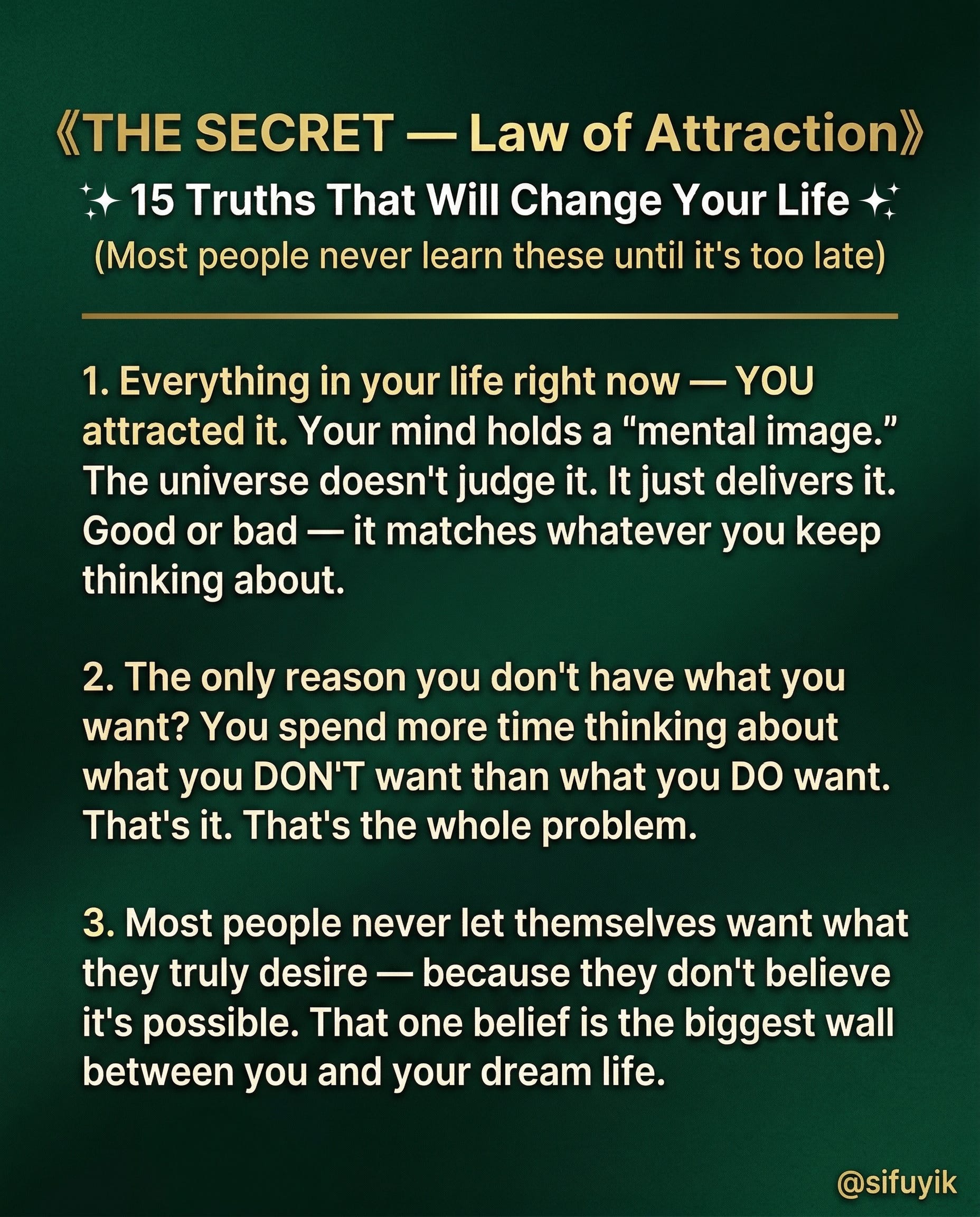 Law of Attraction in 15 sentences 👇🏻(Yup, that's all you need to know)