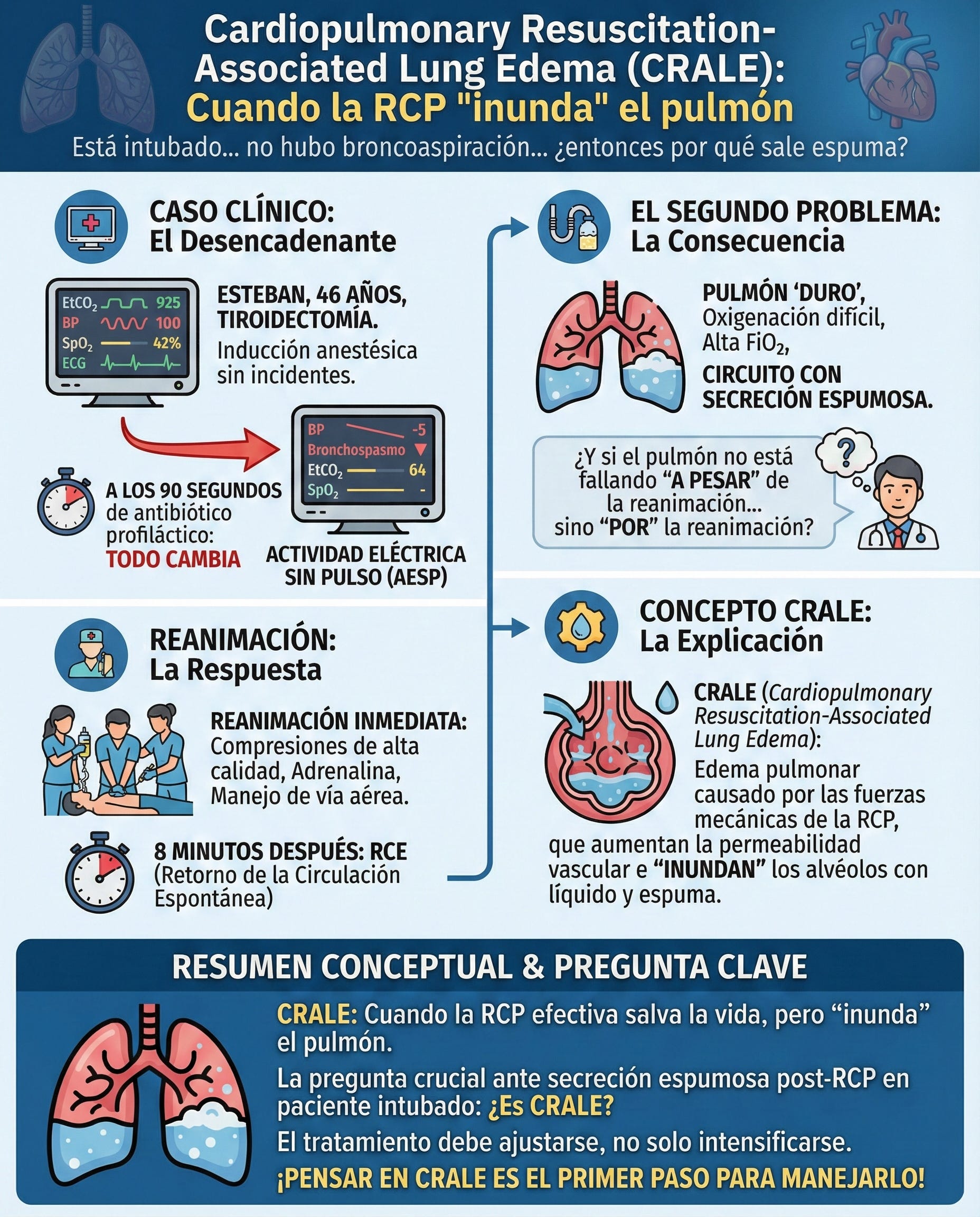 CRALE: Edema Pulmonar por RCP en Quirófano
