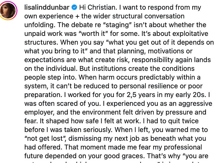 A public letter to Lisa Dunbar - by Christian F. B. Puglisi