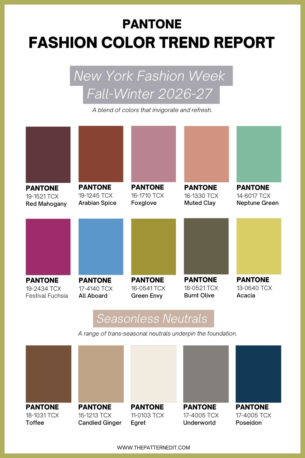 Pantone Color Trends 2026 2027