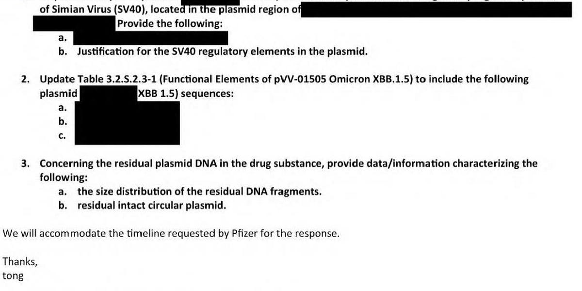 Pfizer confirmed presence of SV40 promoter in vaccine manufacturing ...