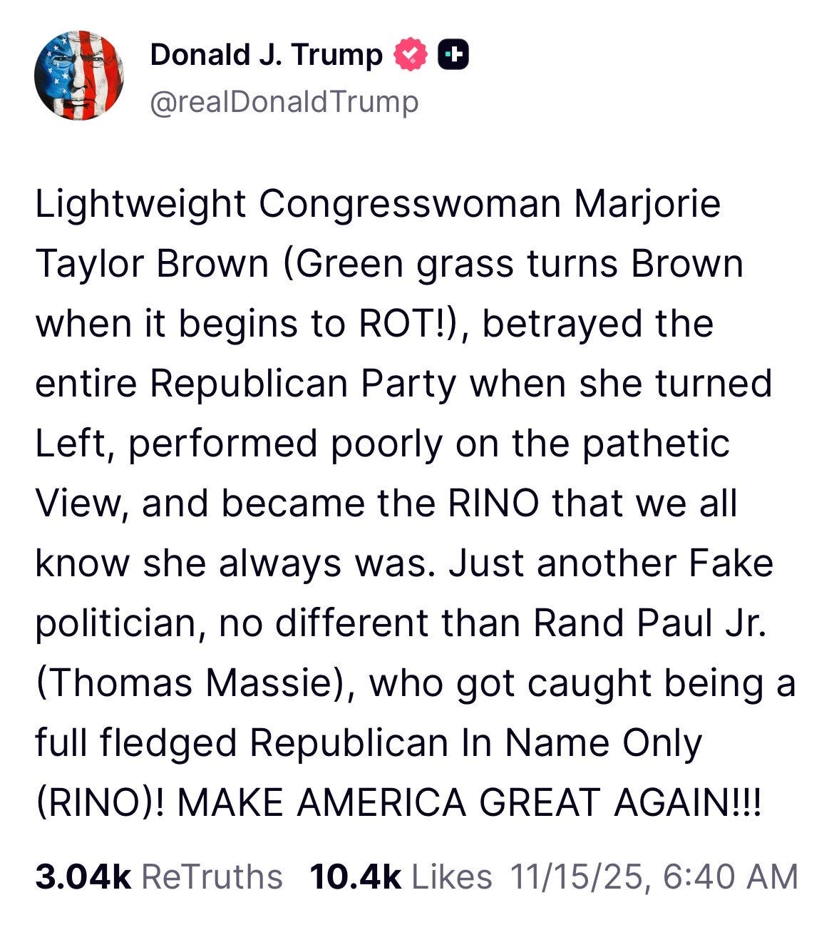 UBERSOY (@ubersoy): "Using RINO to describe MTG but endorsing Lindsey ...