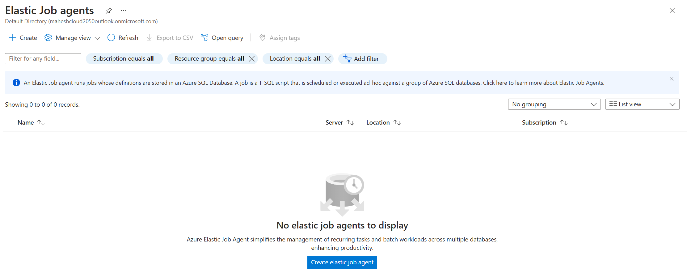 Elastic Jobs in Azure SQL Database - mahesh madhu