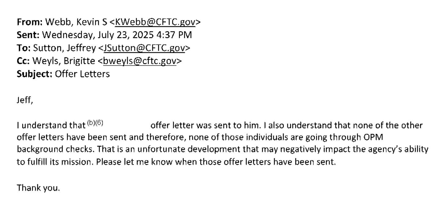 What We Learned From 166 Pages Of New FOIA Documents On CFTC Nominee ...