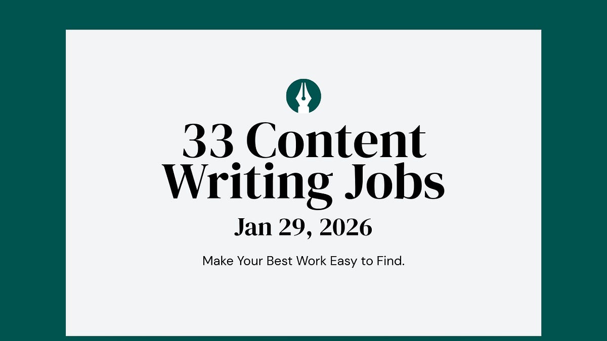 33 Content Writing Jobs (Jan 29 2026)