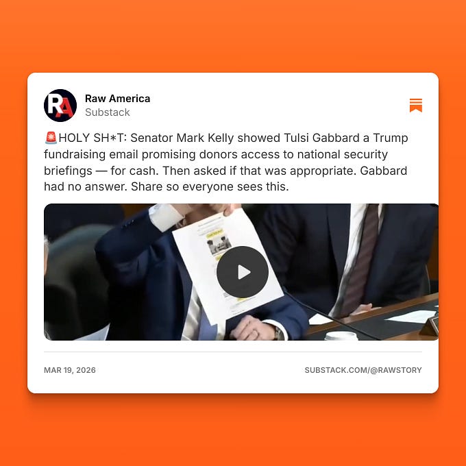 Raw America (@rawstory): "🚨HOLY SH*T: Senator Mark Kelly showed Tulsi ...