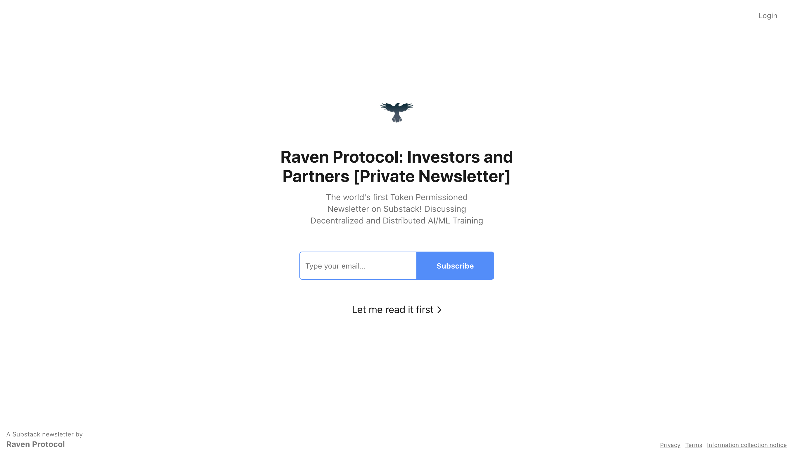 Raven Protocol: Investors and Partners [Private Newsletter] | Substack