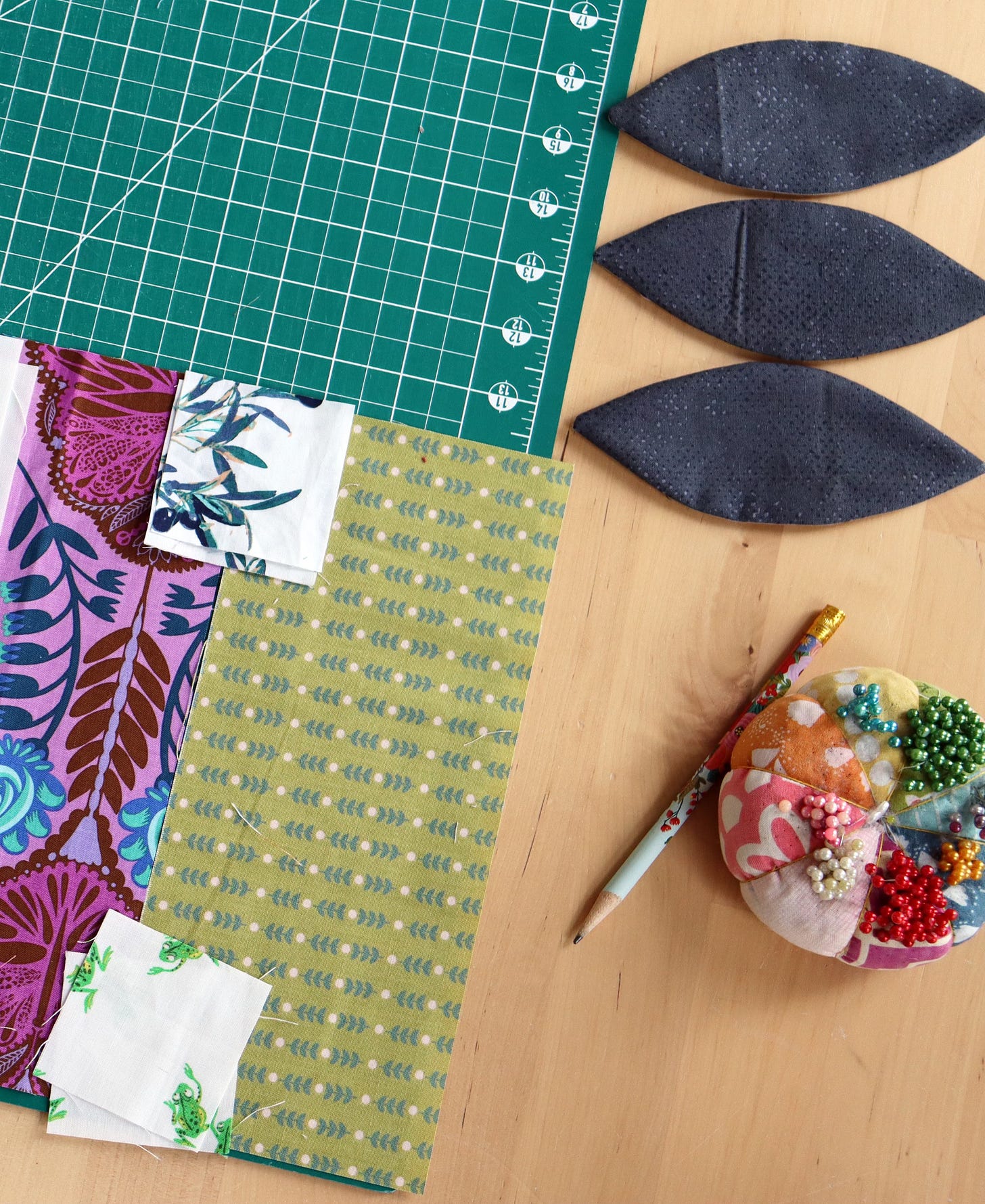 Arches patchwork - by Rachel LaBour - stitched in color