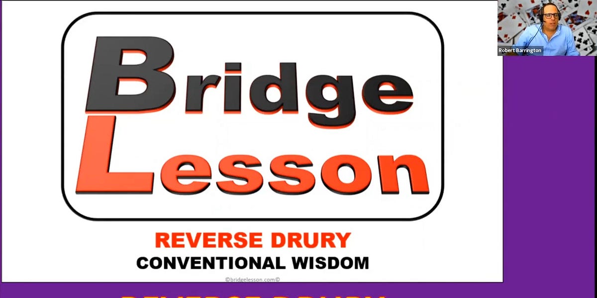 CONVENTIONS: DRURY - by Rob Barrington - BRIDGE TEACHER