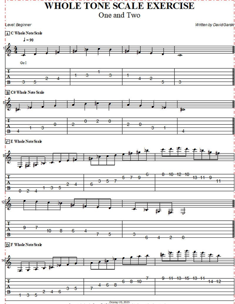 Whole Tone Exercises. - by David Garski