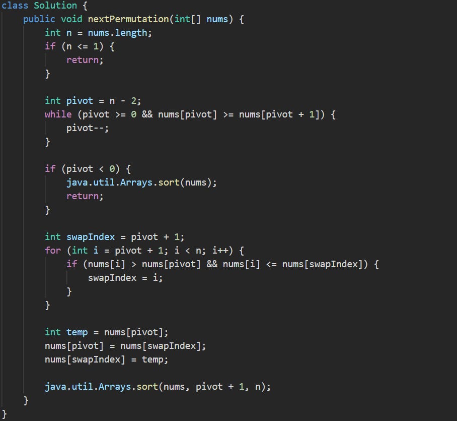 LeetCode #31: Next Permutation — Solved in Java
