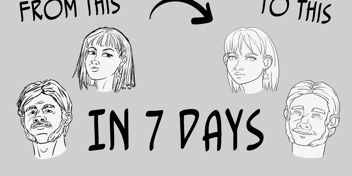 Let's learn to draw portraits in 7 days - by Lilly Mist