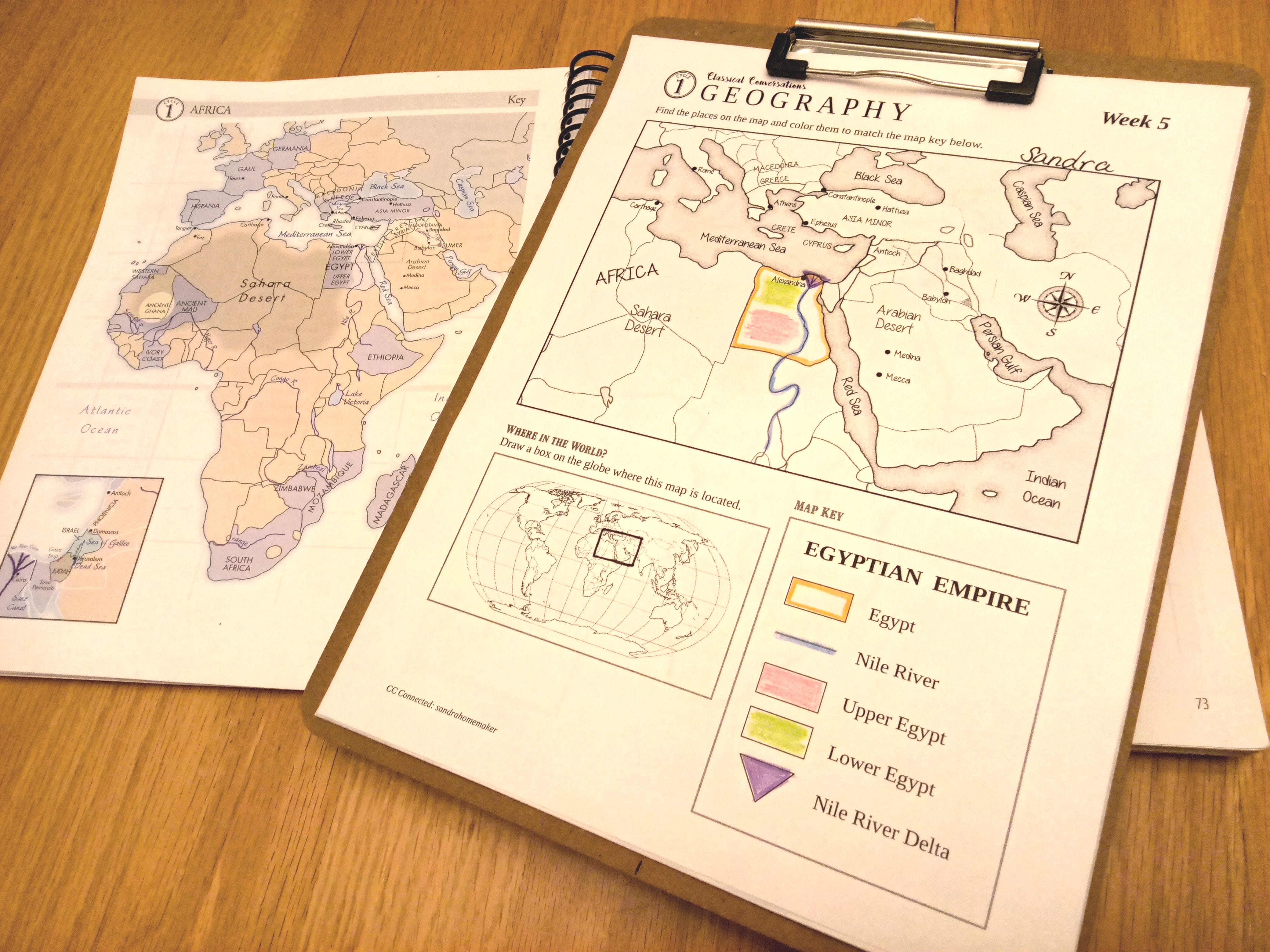 Cycle 1 Geography Worksheets