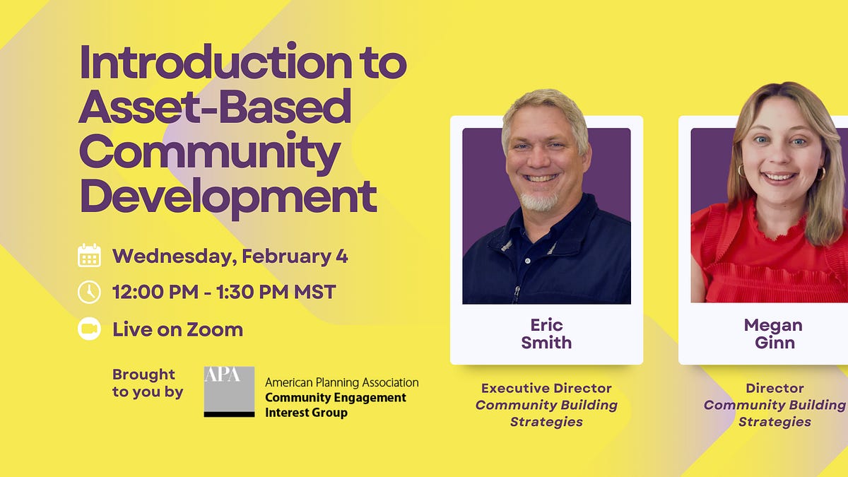 Asset-Based Community Development Training and a Chance to Shape Our ...