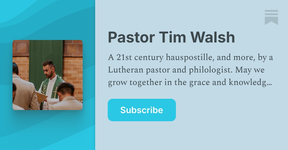 Pastor Tim Walsh | Timothy Walsh | Substack