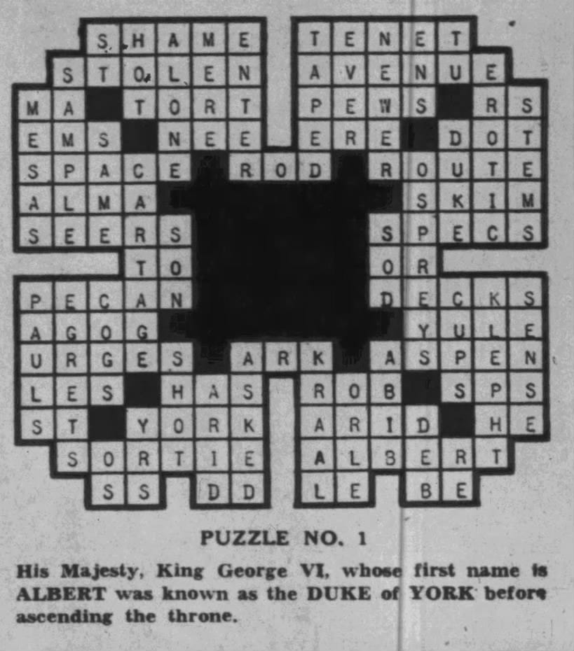 1937: The Year In Crosswords (2 of 2) - T Campbell's Grid
