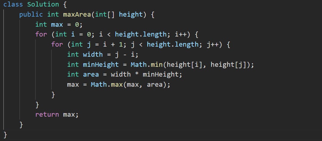 LeetCode #11: Container With Most Water — Solved in Java