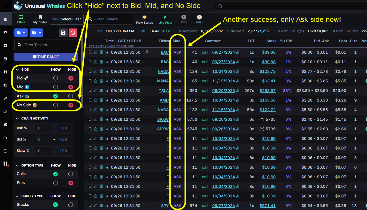 Unusual Whales Flow Filter Walkthrough and how to use our API for your ...