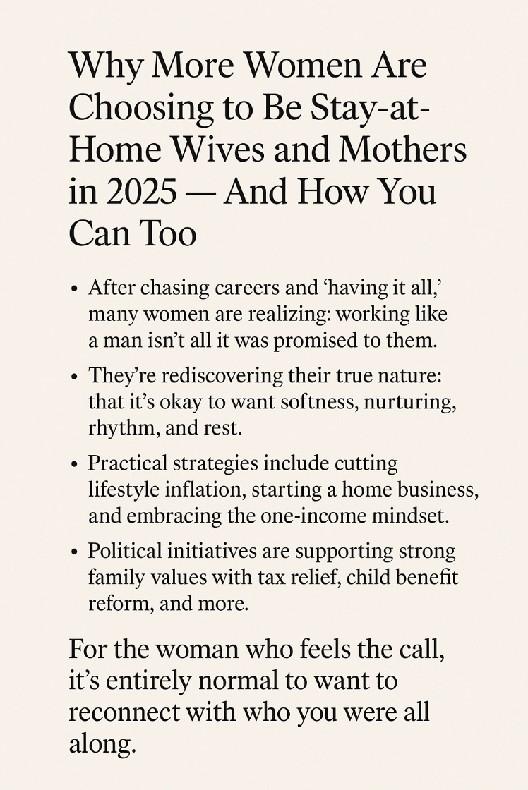 Why More Women Are Choosing to Be Stay-at-Home Wives and Mothers in ...