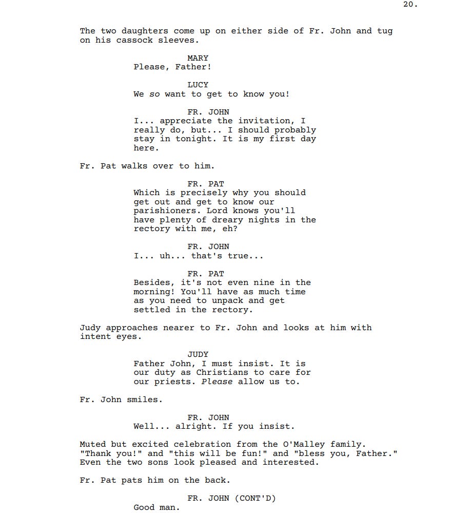 BLESS ME FATHER Pages 16-20 | Feature Screenplay