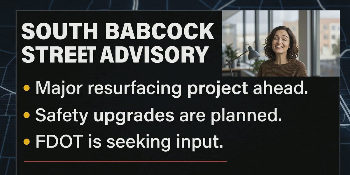 FDOT Resurfaces South Babcock: Safety Upgrades & Mid-Block Crossing