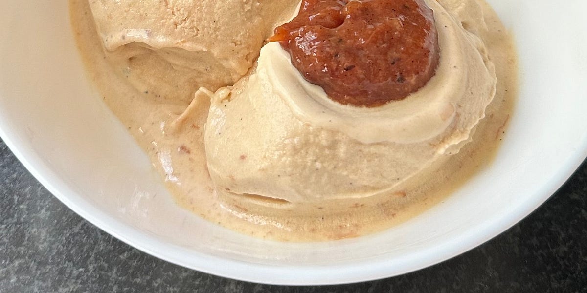 FOTW: Corn & Burnt Peach Ice Cream - by Laila Mirza