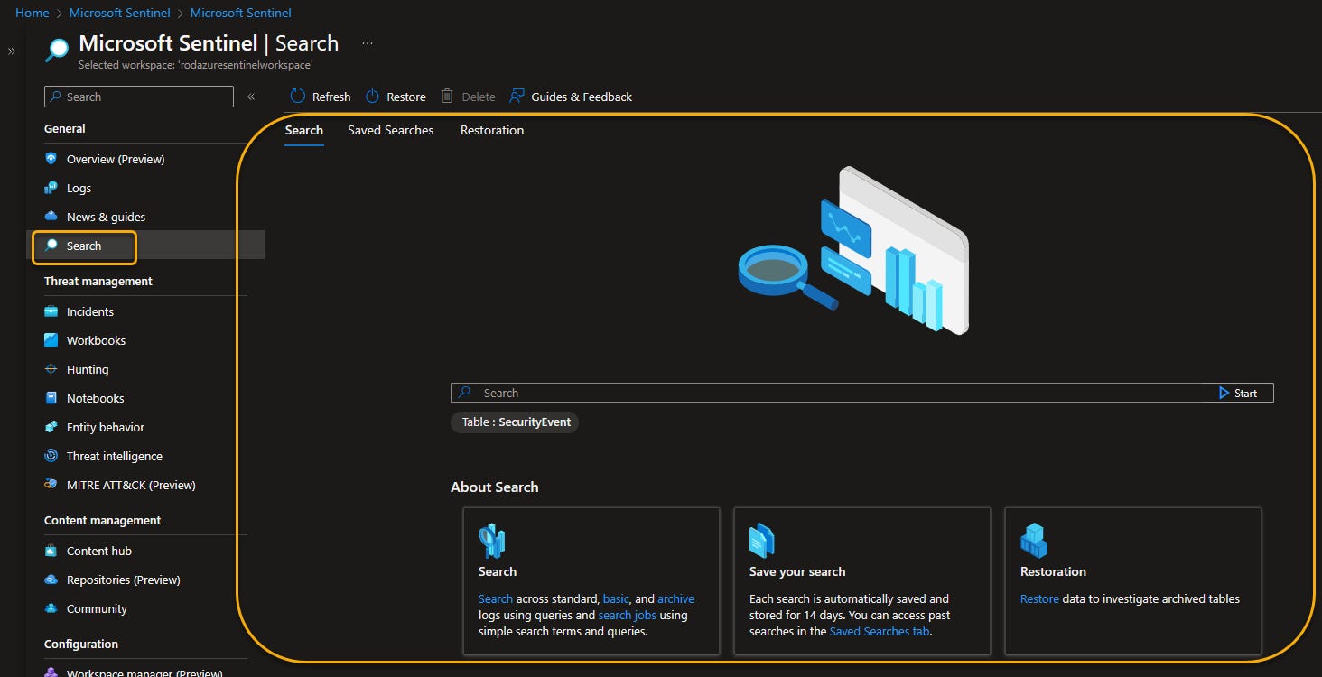Tip: Turning on Search Job Mode in the Microsoft Sentinel Logs Blade