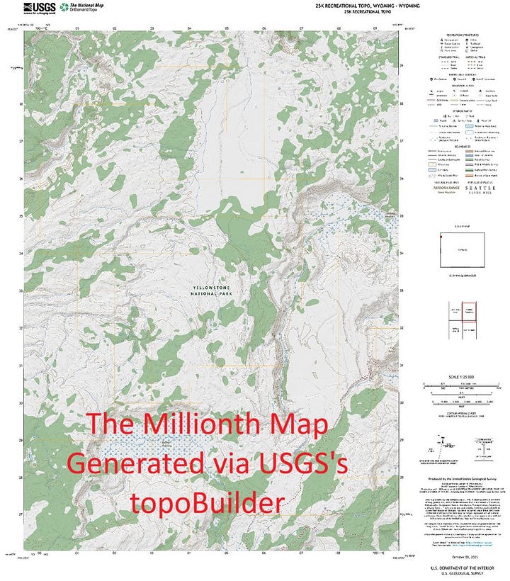 USGS topoBuilder Milestone of 1 Million Maps Delivered