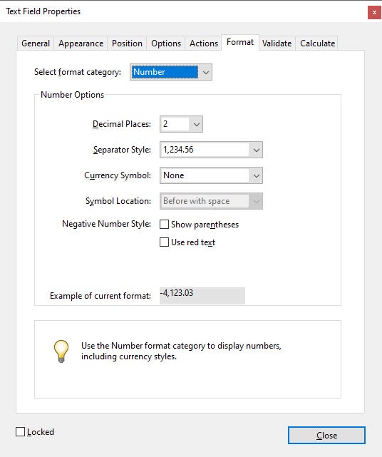 More Custom Formatting for PDF Fields