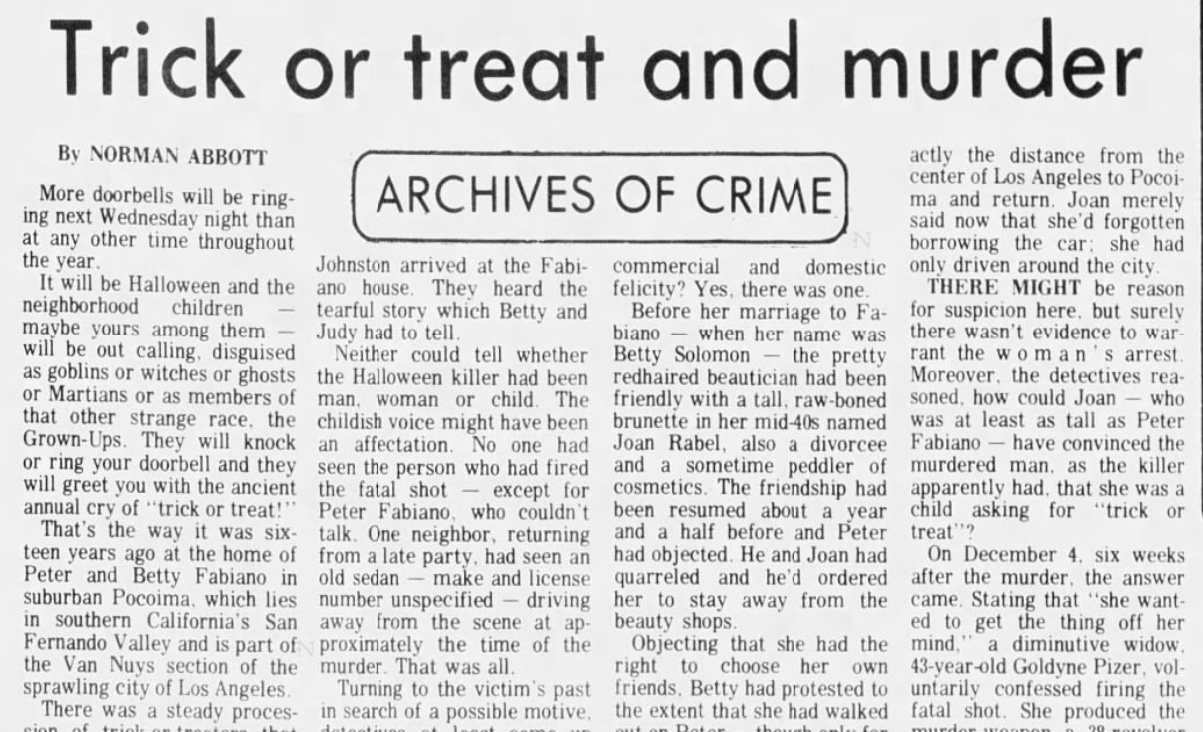 Three's a Crowd: The Cold Blooded Halloween Murder of Peter Fabiano