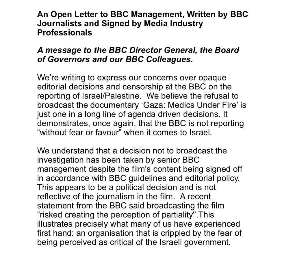 The open letter to BBC management signed by stars and BBC journalists ...